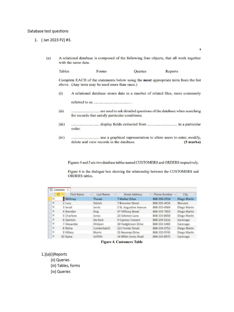 Database Test Questions | PDF | Databases | Data Management Software