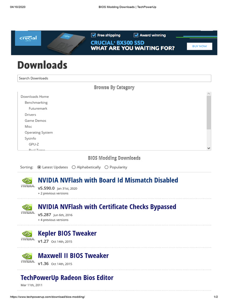 BIOS Modding Downloads - TechPowerUp | PDF | Computers