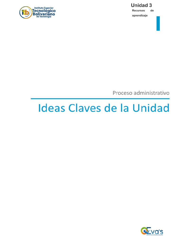 Ideas Claves Unidad III Procesos Adm | PDF | Planificación | Business