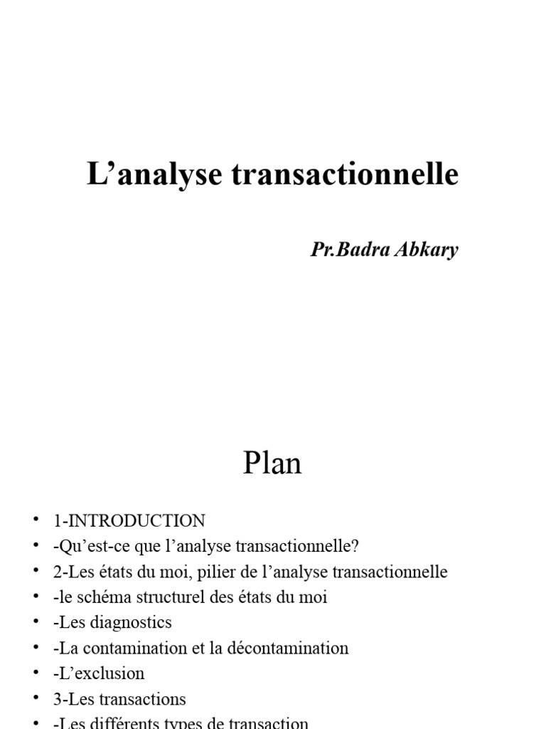 L’analyse transactionnelle ((cours)) (1) | PDF | Psychologie