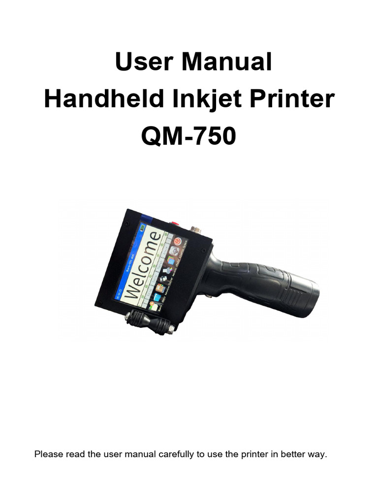QM-750 Handheld Inkjet Printer Manual | PDF | Printer (Computing ...