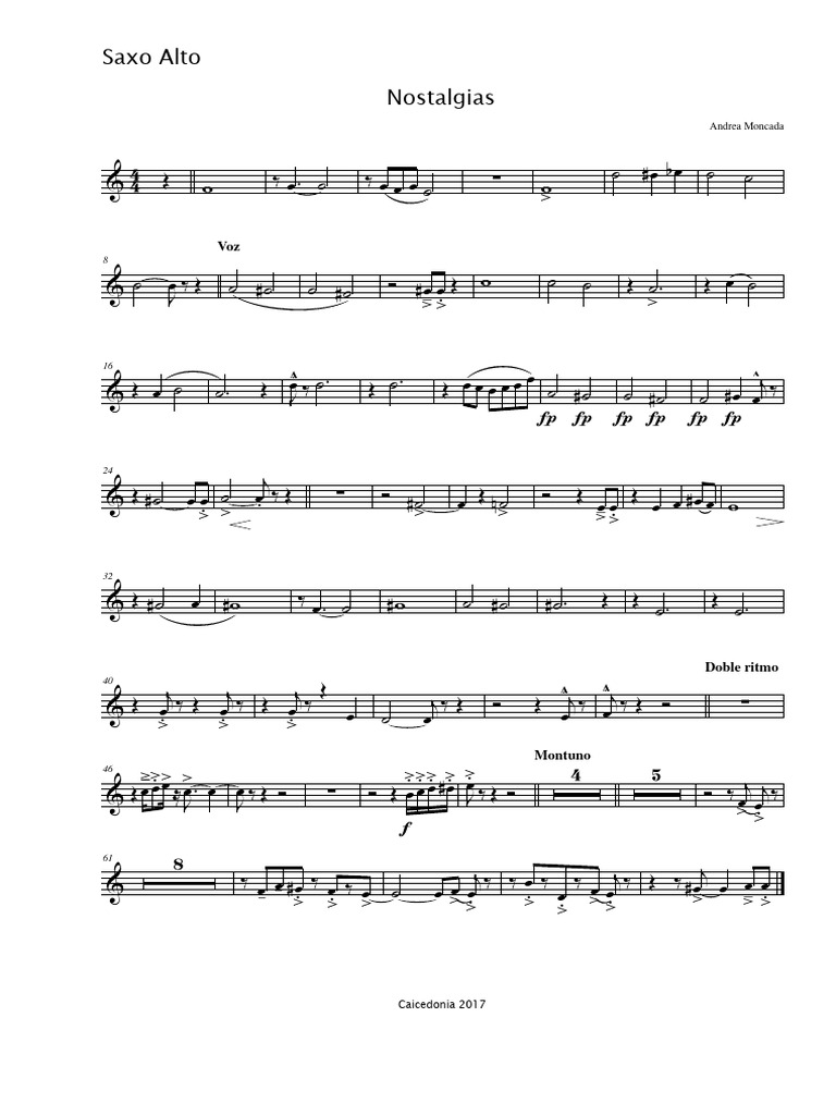 Nostalgias Andrea Moncada - Saxo Alto | PDF