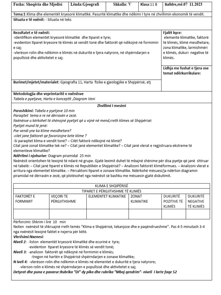 gjeografi11 klima dhe hidrografia- B | PDF