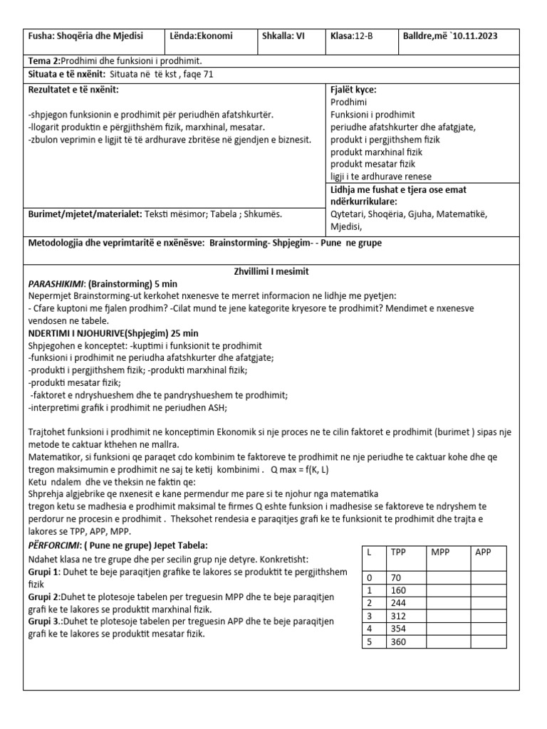 Prodhimi B | PDF