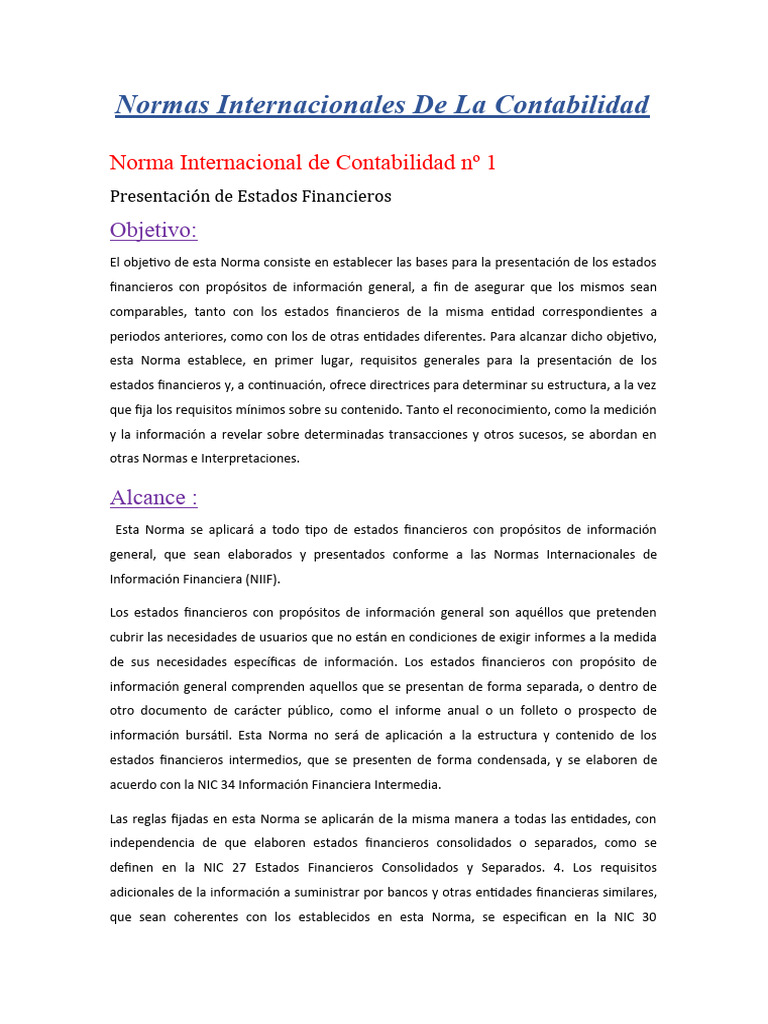 Normas Internacionales De La Contabilidad Aun Falta Pdf Normas