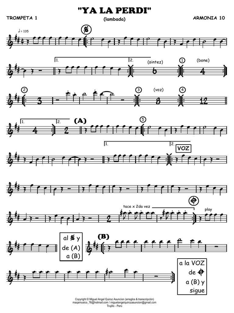 YA LA PERDI - (Cumbión) Completo | PDF