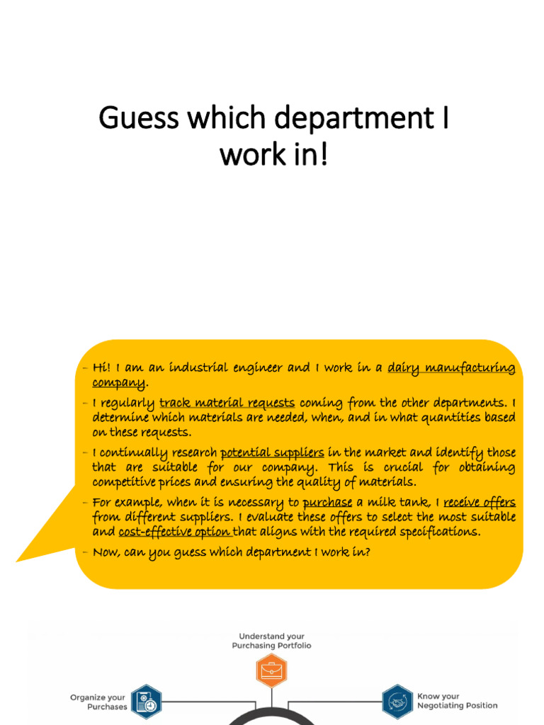 Guess Which Department I Work In!.v2 | PDF | Industrial Engineering | Supply Chain