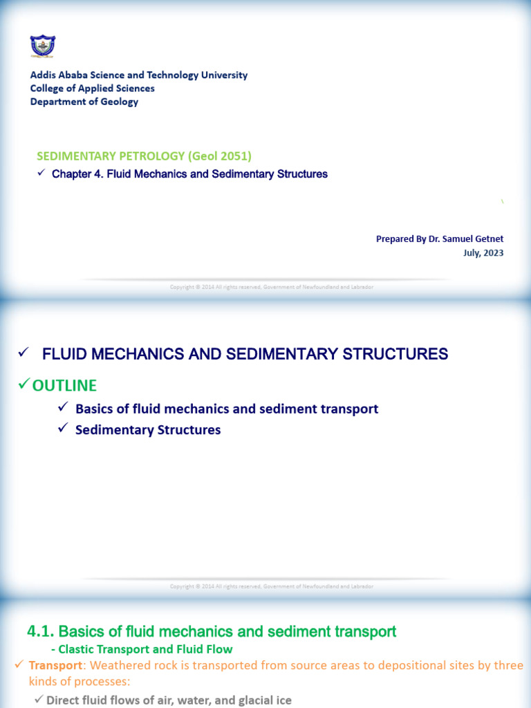 Chapter 4. Fluid Mechanics and Sedimentary Structures | PDF | Sedimentary Rock | Sediment