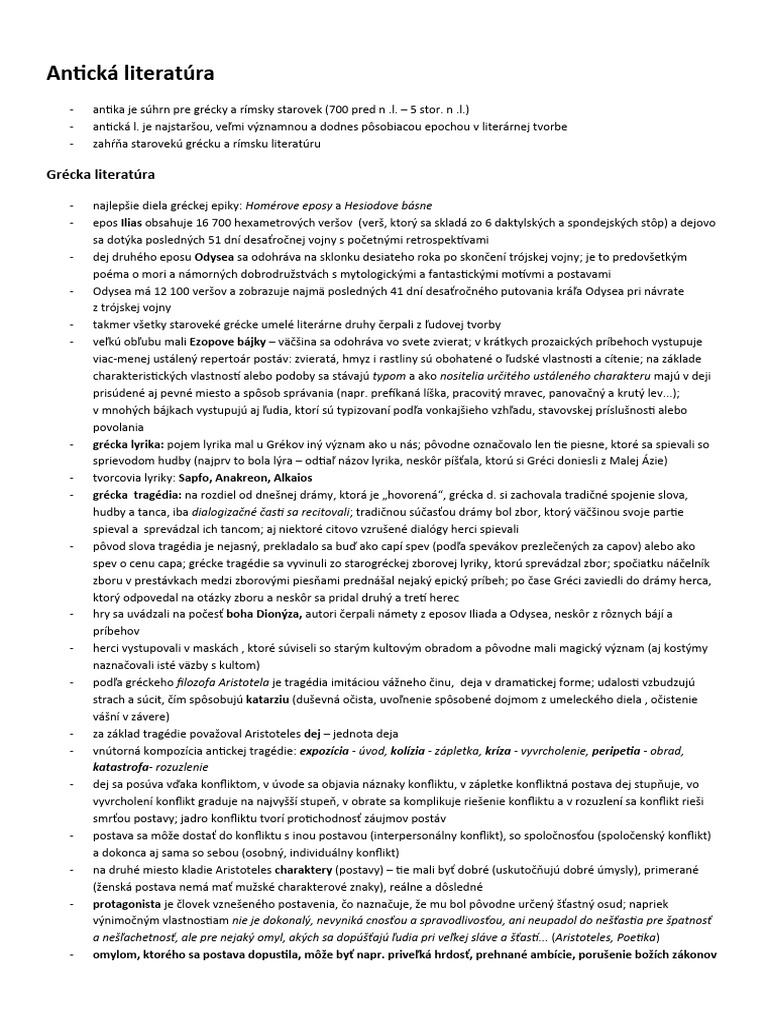Antická Literatúra | PDF