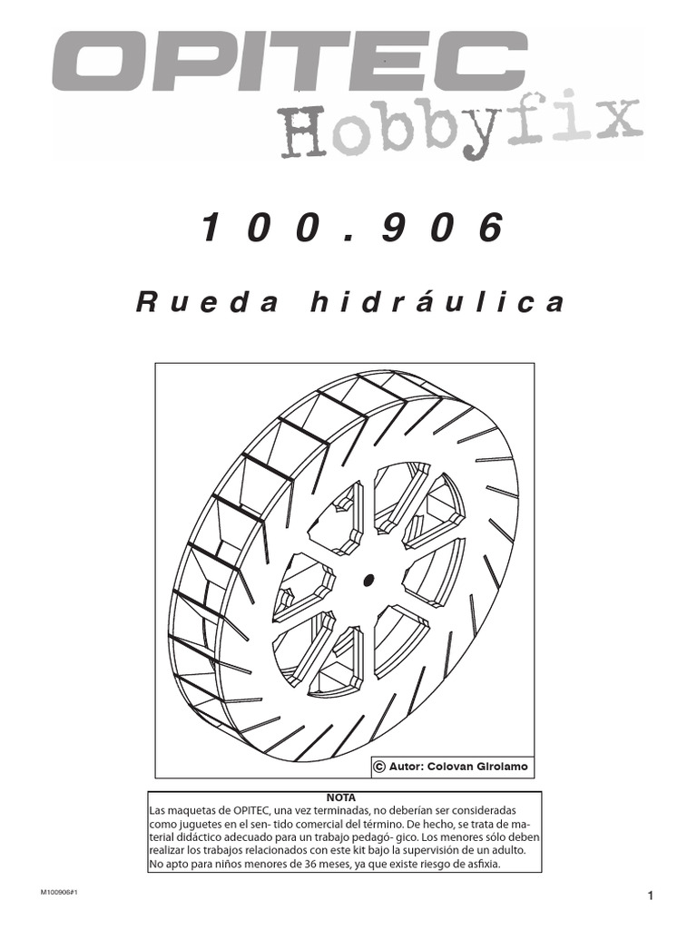 Rueda Hidráulica: Autor: Colovan Girolamo Nota | PDF | Madera | Tornillo