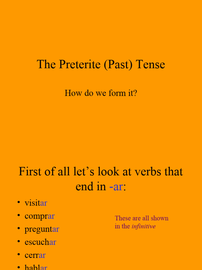 Preterit Tense | PDF | Semantic Units | Morphology