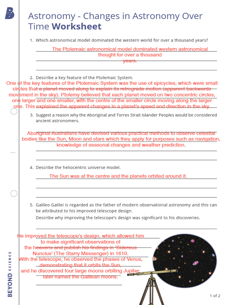 Astronomy Evolution Worksheet | PDF | Astronomy | Astronomical Objects