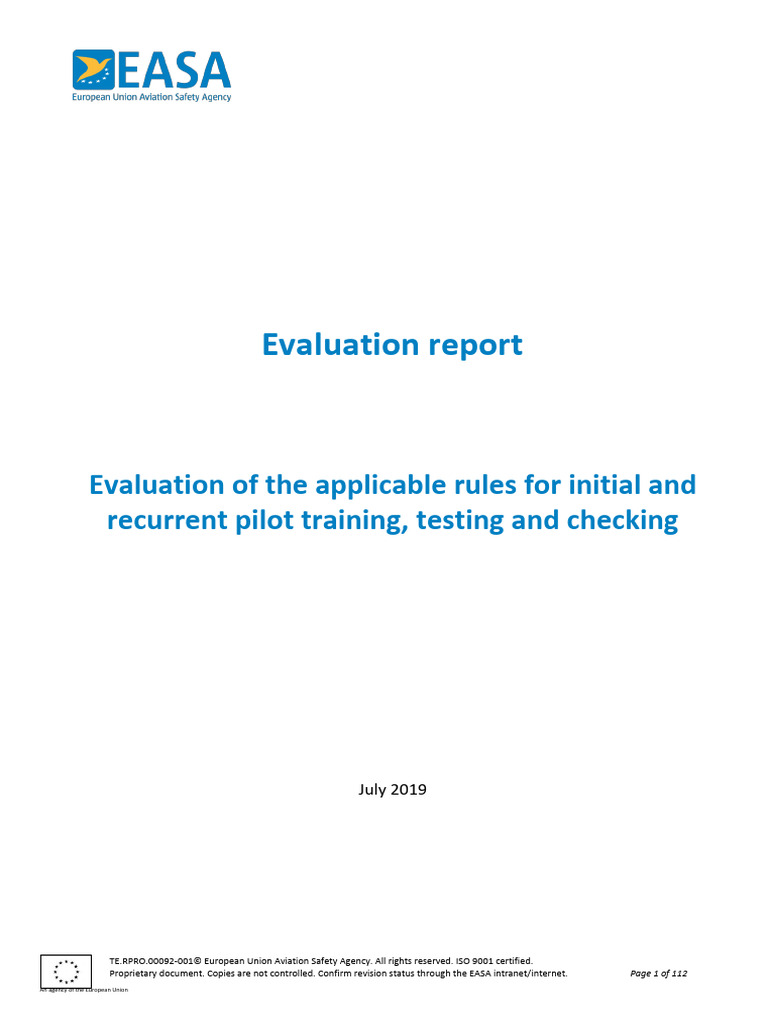 Evaluation Report On The Applicable Rules For Initial and Recurrent ...