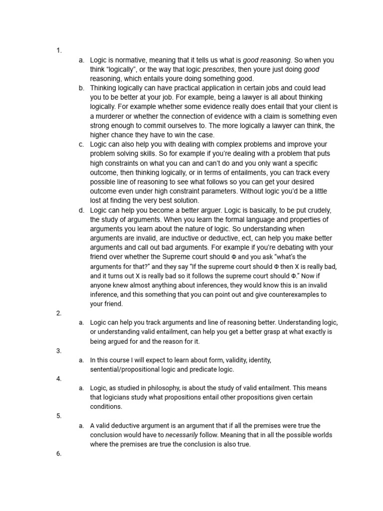 Assignment 1 Intro To Logic | PDF | Logic | Argument