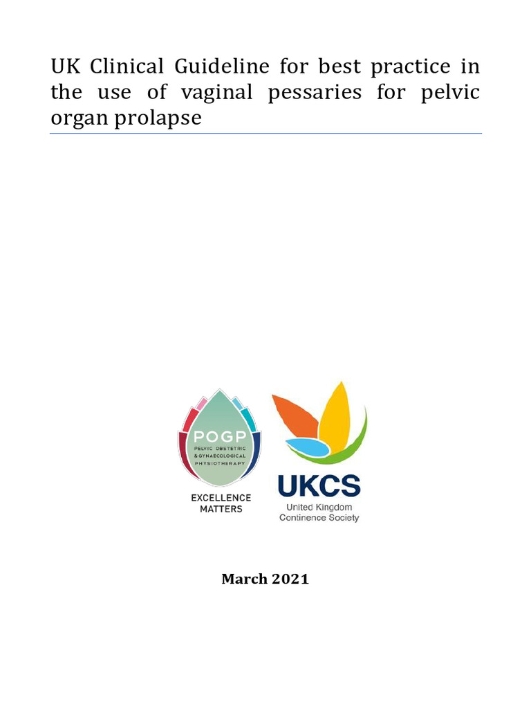 UK Pessary Guideline Final April21 | PDF | Vagina | Urinary Incontinence