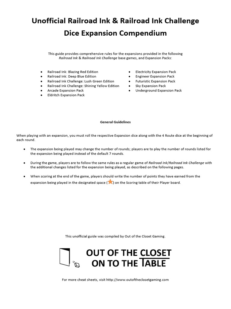 Railroad Ink Expansion Guide | PDF | Trail | Desert