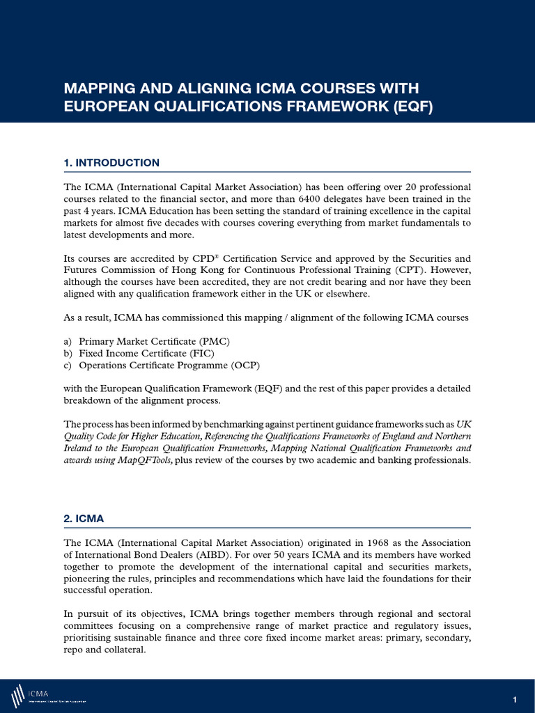 Mapping and Aligning Cma Courses With European Qualification Framework ...