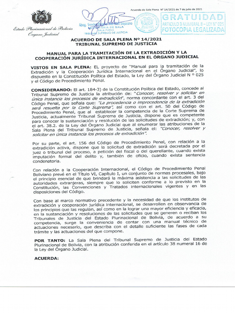 Acuerdo Sala Plana N14 | PDF