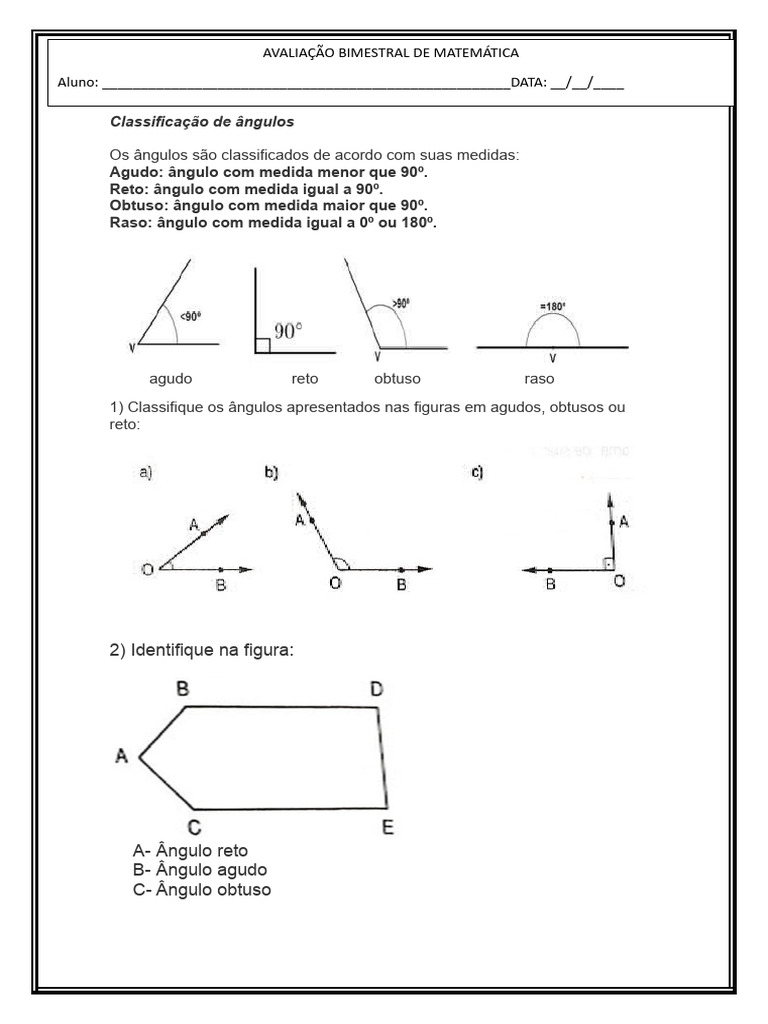 Classificação de Ângulos | PDF