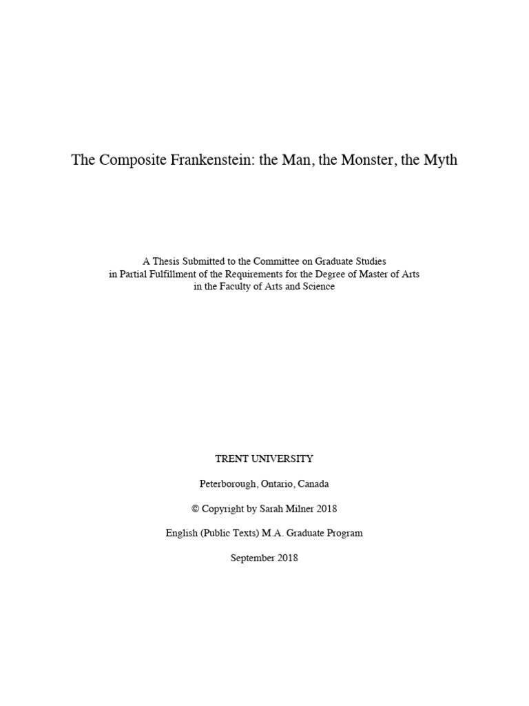The Composite Frankenstein The Man, The Monster, The Myth | PDF ...