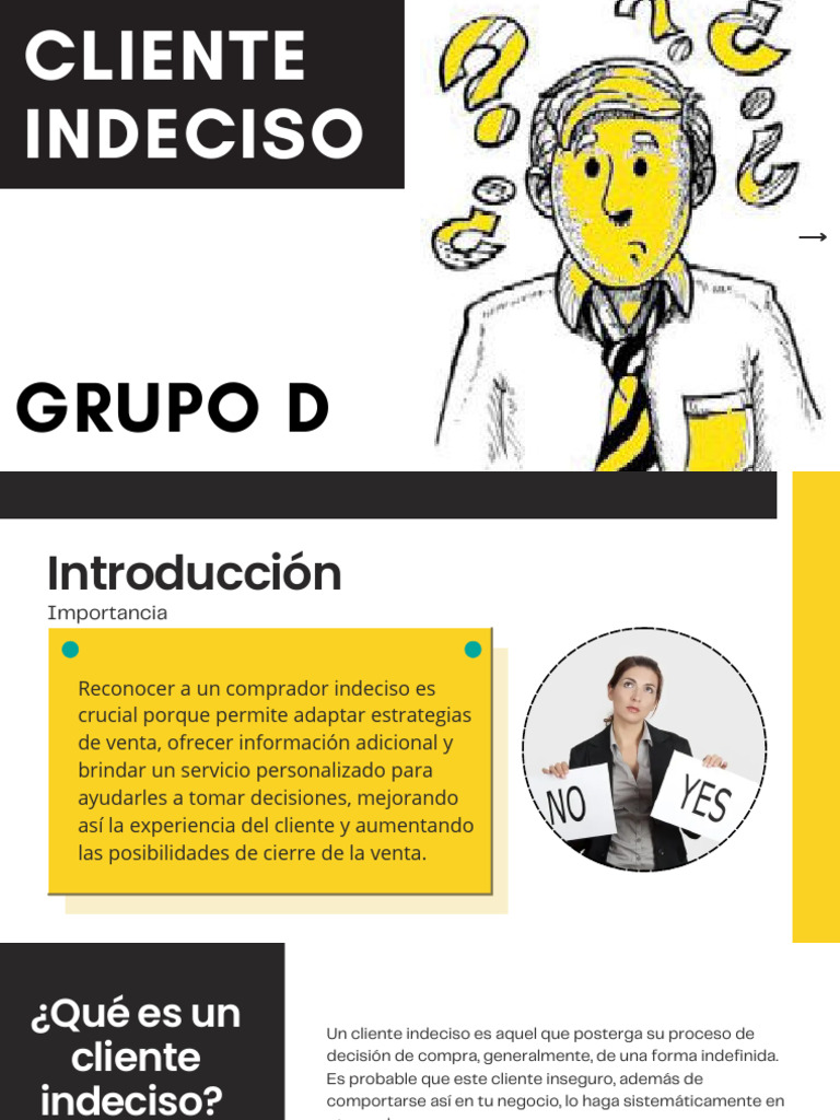 Grupo D - Cliente Indeciso | PDF | Cliente | Toma de decisiones
