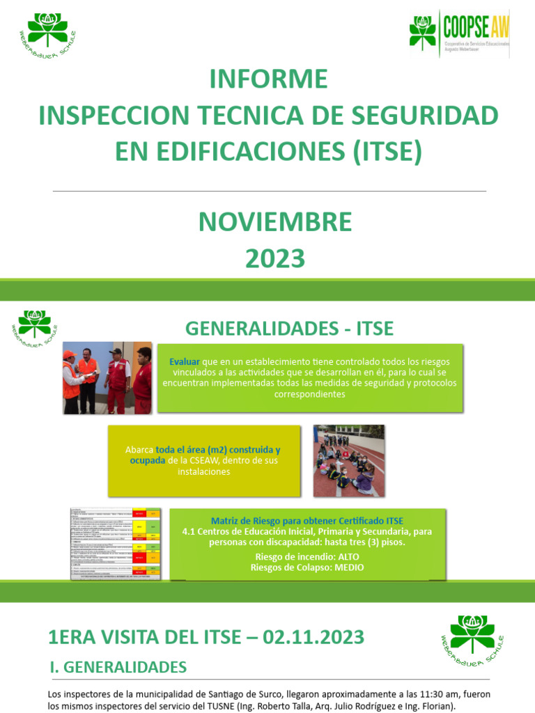 Informe Itse 2023 Cseaw - V | PDF | Ingeniería de Edificación | Electricidad