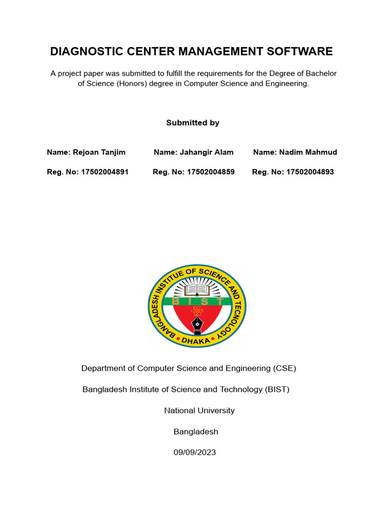 Diagnostic Center Management Software | PDF | Electronic Health Record | Feasibility Study