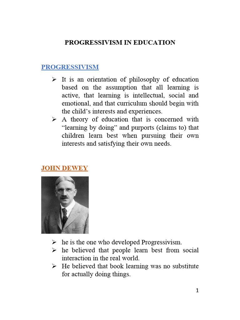 Progressivism in Education | PDF | Cost Of Living | Teachers