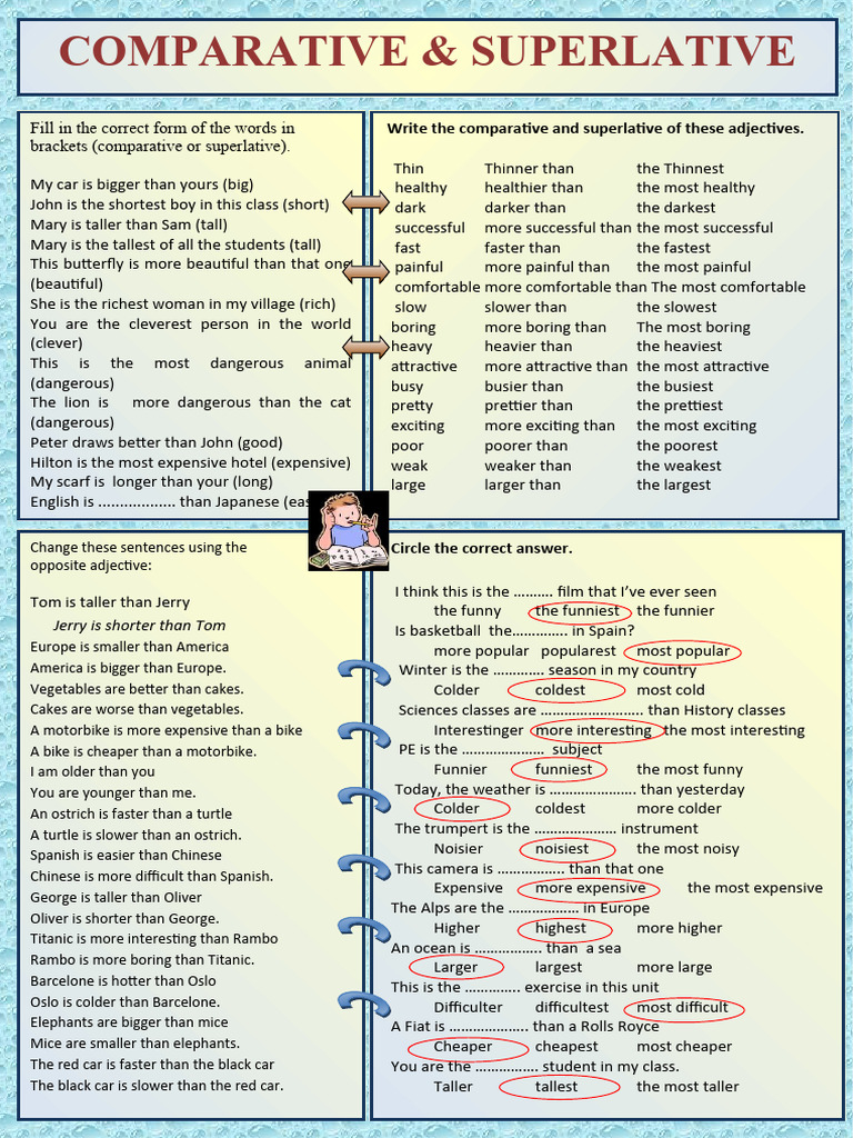 Comparative and Superlative Exercises | PDF | History | Young Adult