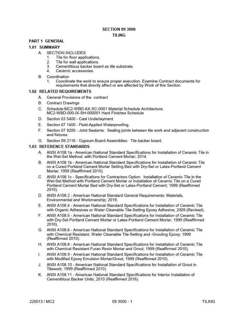 Tiling Specifications And Standards Guide Pdf Tile Flooring