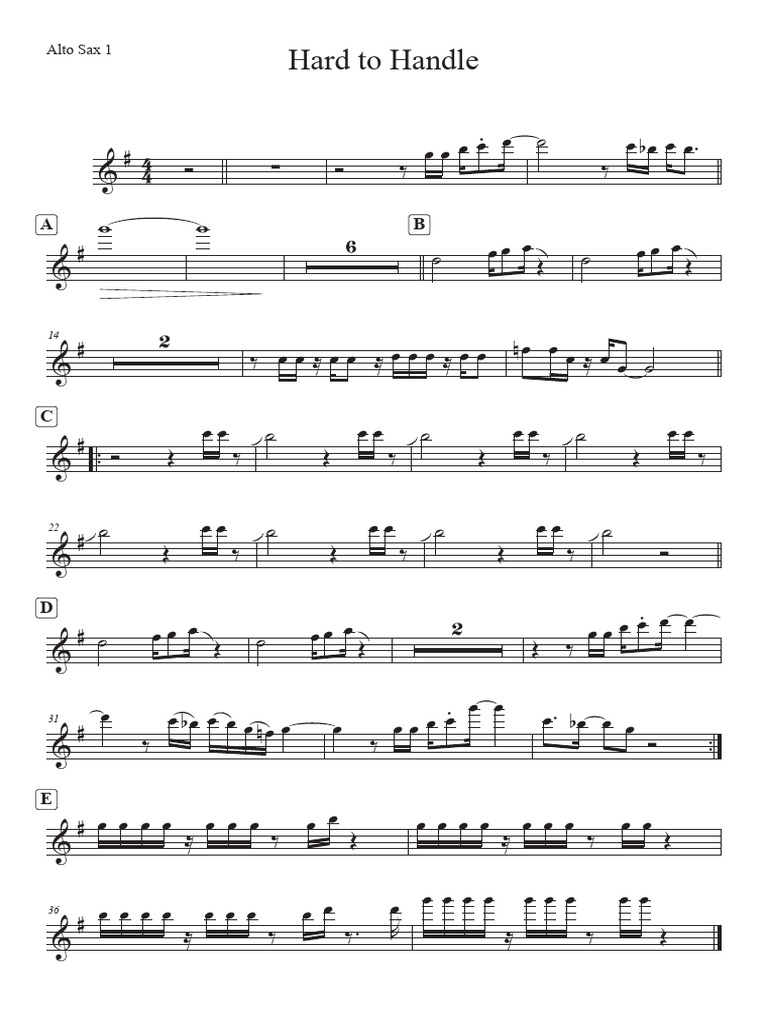 Hard To Handle - Alto Sax 1 | PDF
