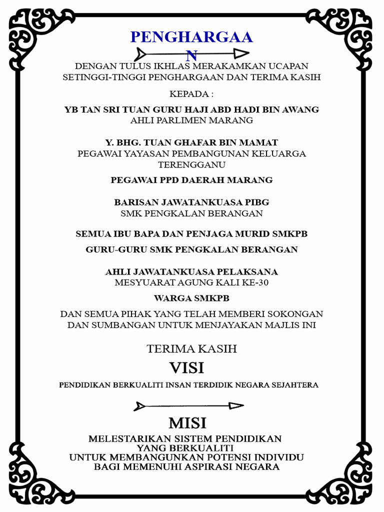 Buku Program Mesyuarat Pibg SMKPB 2022 Print | PDF