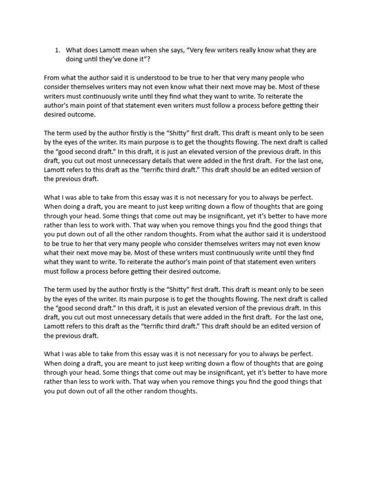 Shitty First Drafts | PDF