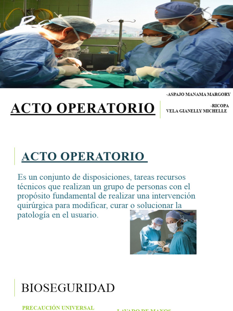 ACTO OPERATORIO Grupo 11 Quirurgico | PDF | Cirugía | Medicina CLINICA