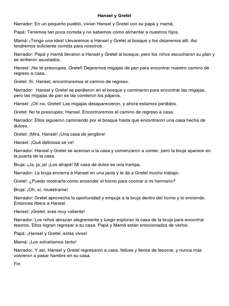 Cuentos Para Leer Pdf Hansel Y Gretel Ópera