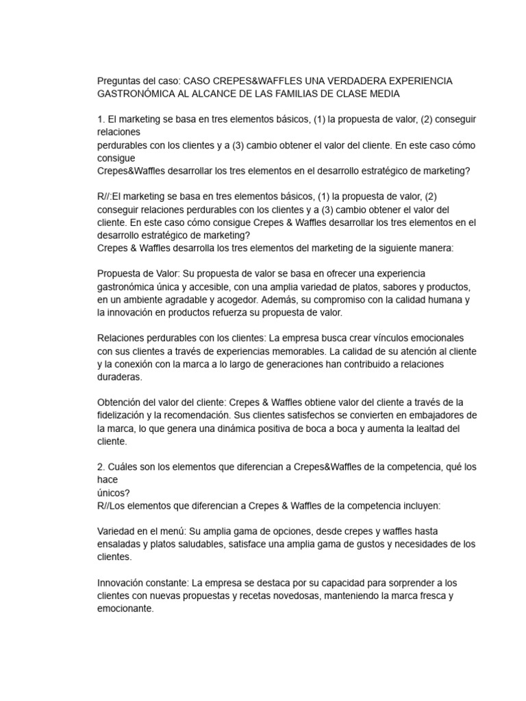 Preguntas Del Caso - CASO CREPES&WAFFLES UNA VERDADERA EXPERIENCIA ... Preguntas Del Caso - CASO CREPES&WAFFLES UNA VERDADERA EXPERIENCIA ...