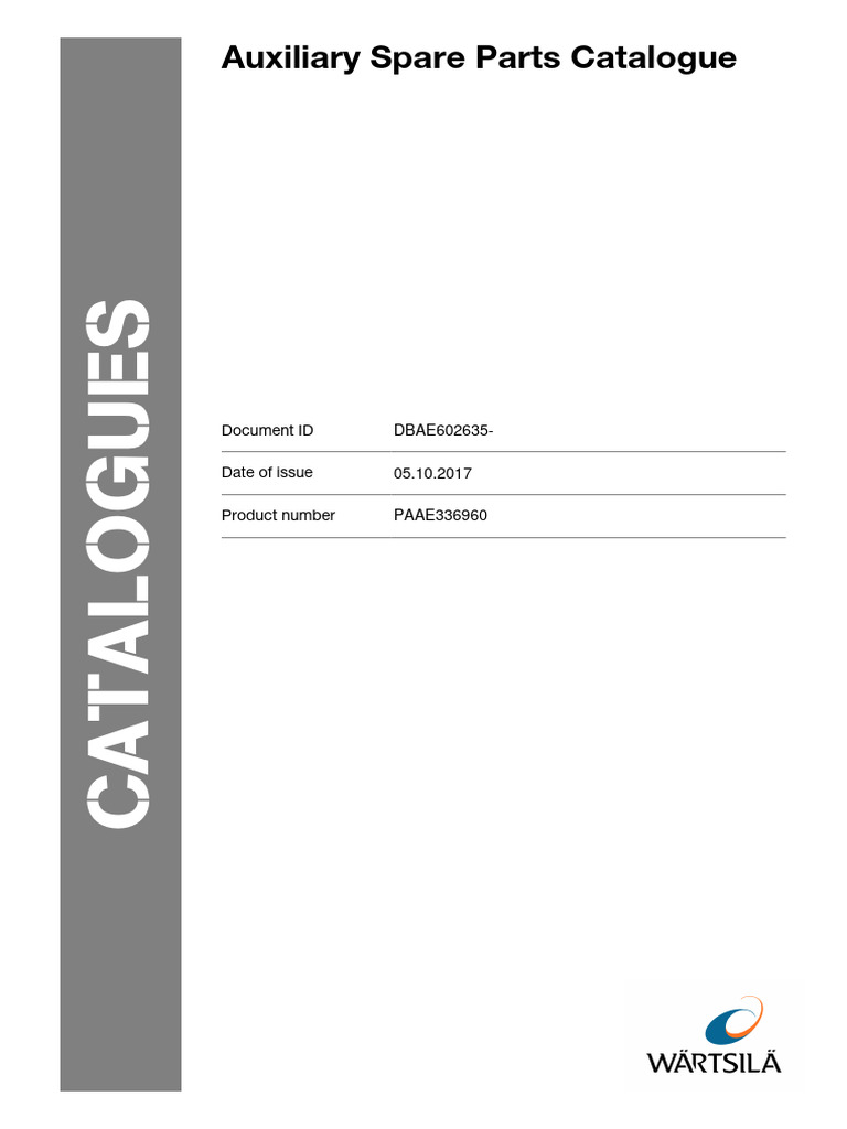 Auxiliary Spare Parts Catalogue | PDF | Valve | Pump