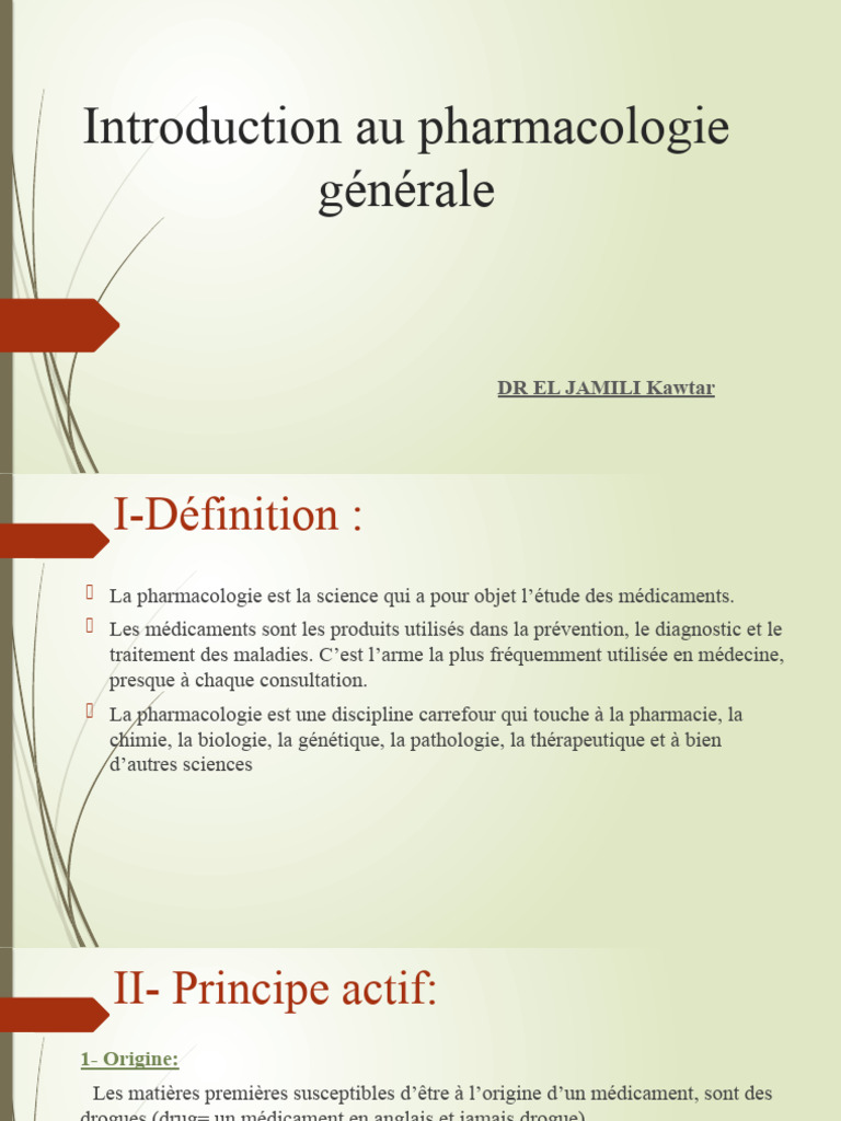 Chapitre 01 Introduction Au Pharmacologie | PDF