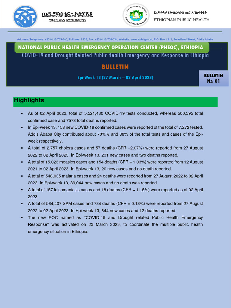 EPHI - PHEOC - COVID-19 and Drought Related PHE Bulletin - 01 - English ...