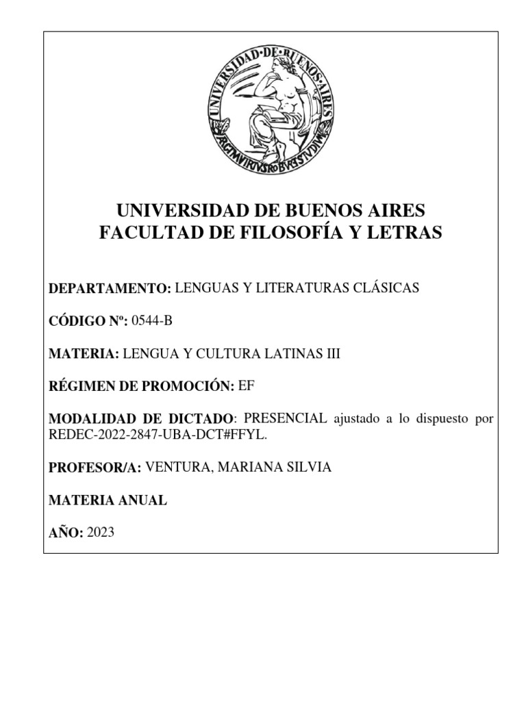 Programa Latín III 2023 | PDF | Ovidio