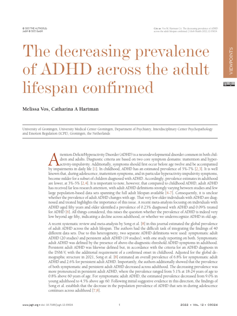 2022 The Best Decreasing Prevalence ADHD Lifespan | PDF | Attention Deficit Hyperactivity ...