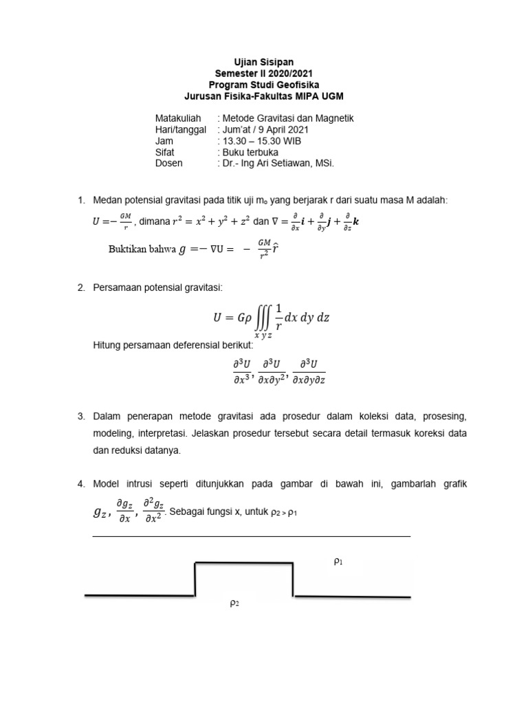UTS - Metode Gravitasi Dan Magnetik - 2021 | PDF