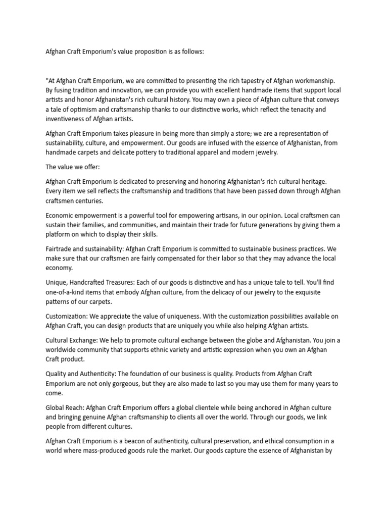 Afghan Craft Emporium | PDF | Crafts | Afghanistan