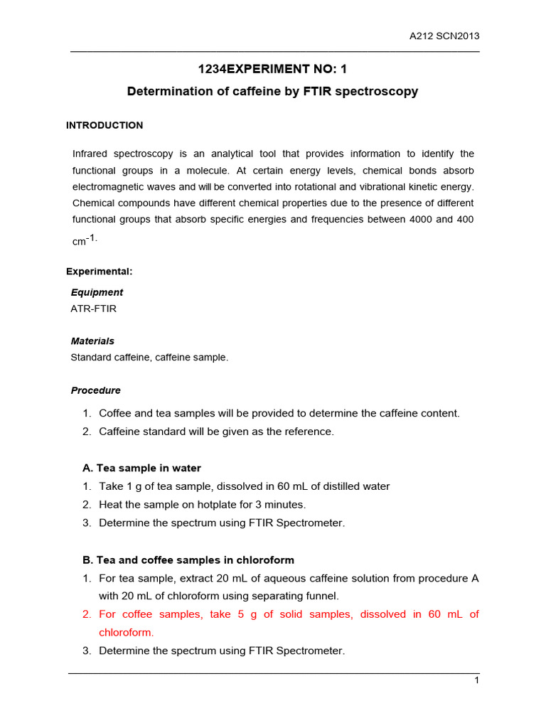 V2 Student Copy A212 Spectroscopy Lab Manual | PDF | Gas Chromatography ...