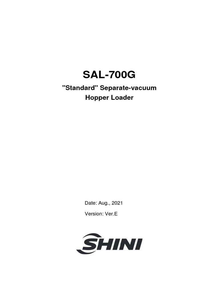 "Standard"Separate Vacuum Hopper Loader SAL 700G | PDF | Power Supply ...