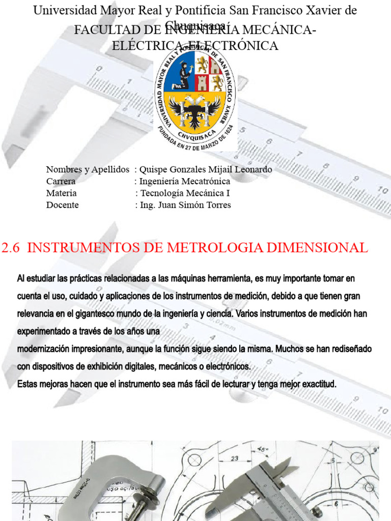 Instrumentos de Metrología Dimensional | PDF | Medición | Herramientas