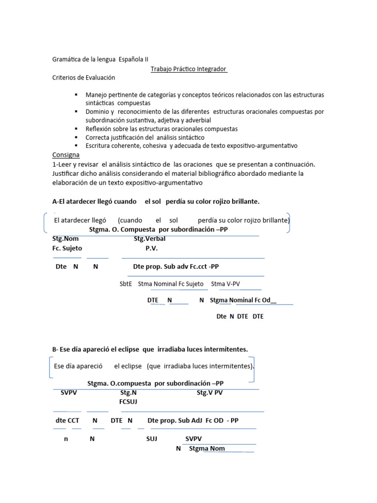 Gramatica Trabajo Final | PDF | Predicado (Gramática) | Asunto (gramática)