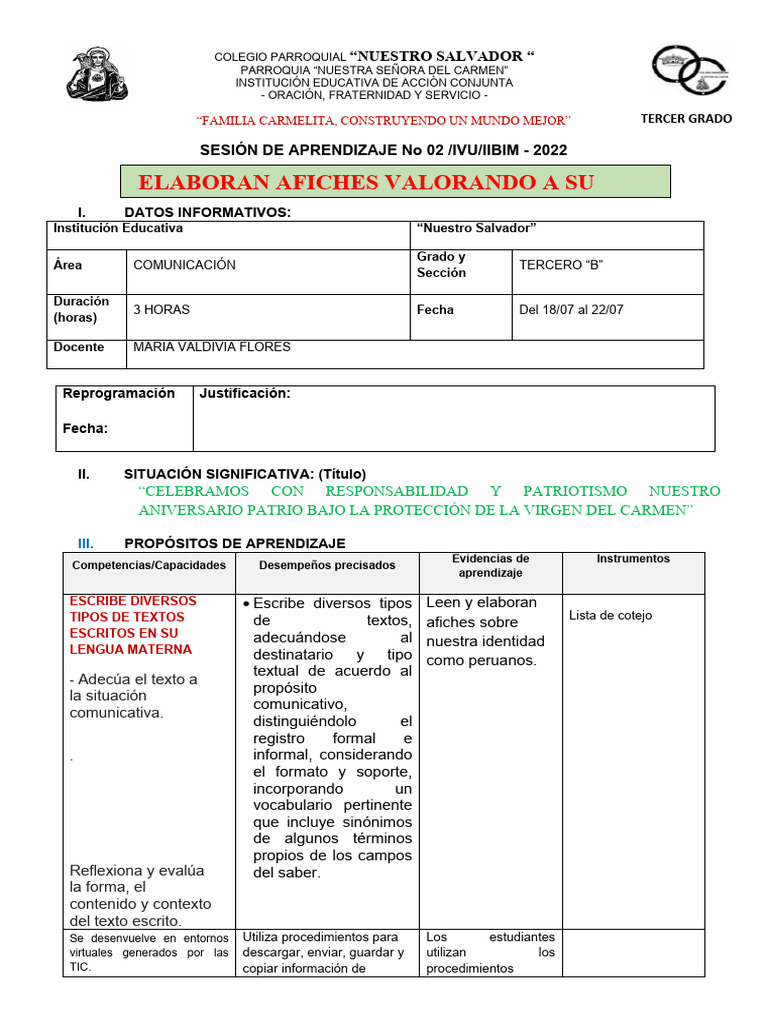 Sesion Interpretación de Textos. Tercer Grado | PDF | Póster | Aprendizaje