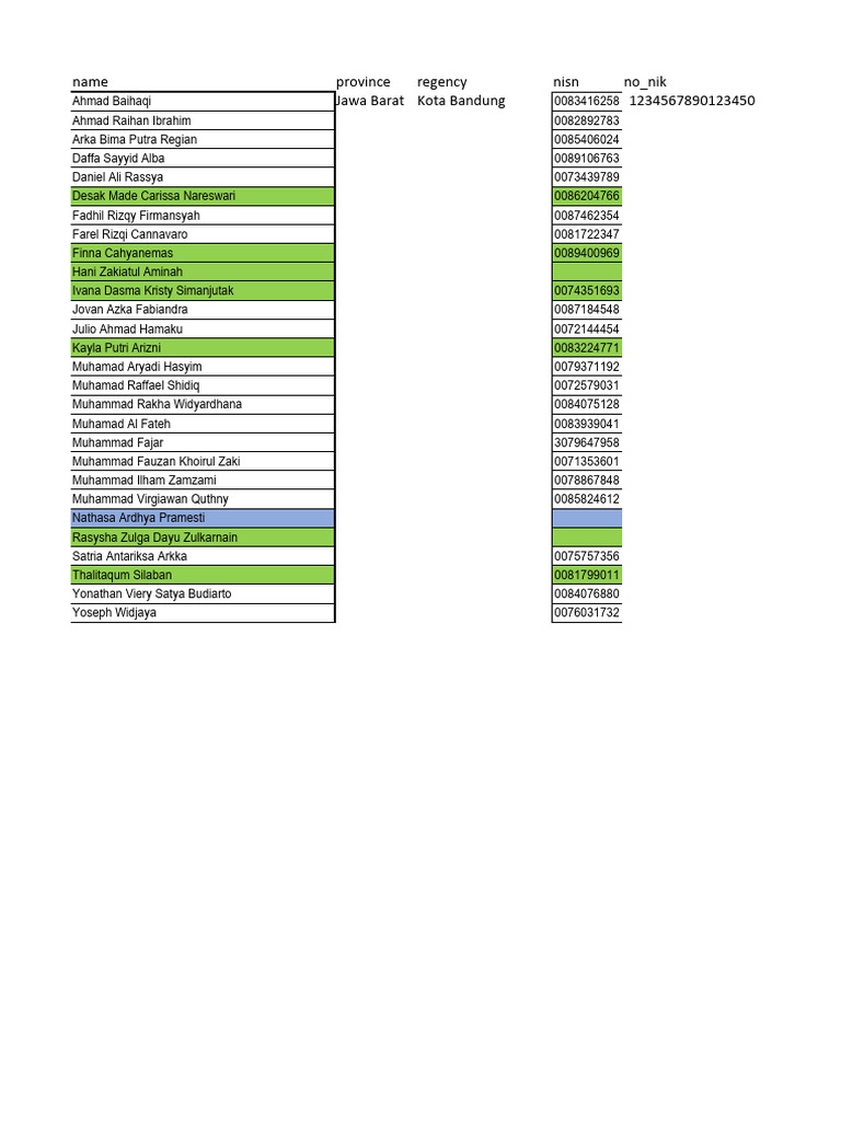 Student Import Template | PDF