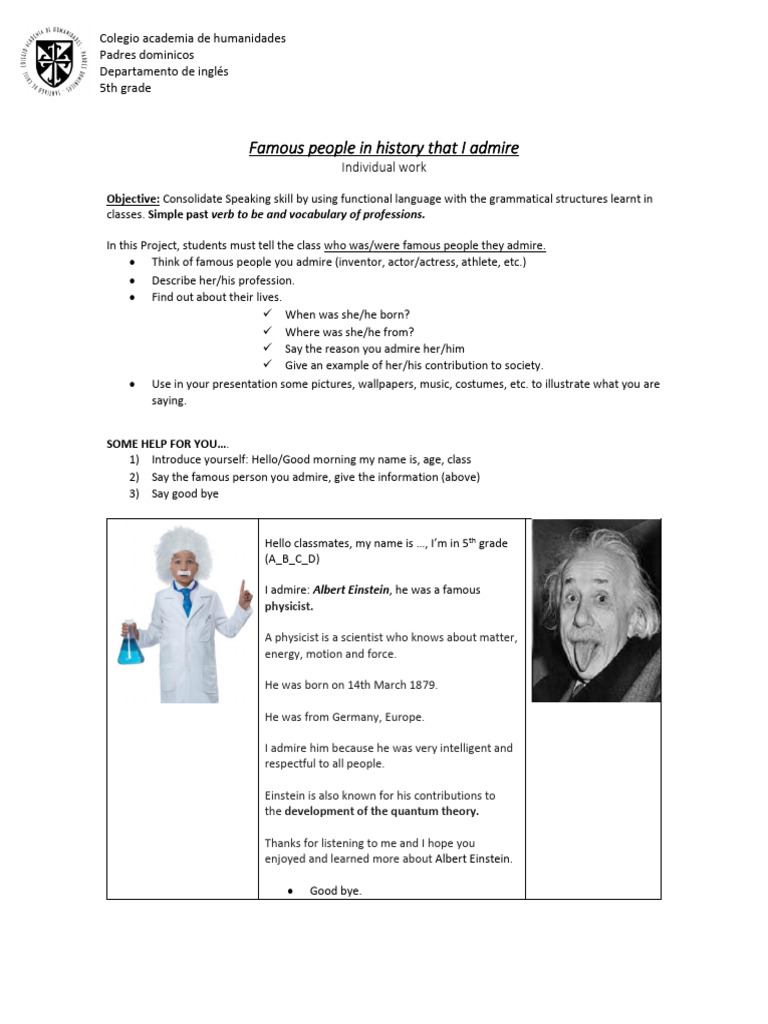 5th Grade Project U4-1 | PDF | Albert Einstein | Science
